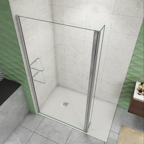 80x200cm inloopdouche met draaibaar hoekprofiel 30x200cm,zonder ...